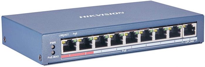 Switch Hikvision POE 8 Puertos más 1 300mts - Persaltumseguridad.com.ar